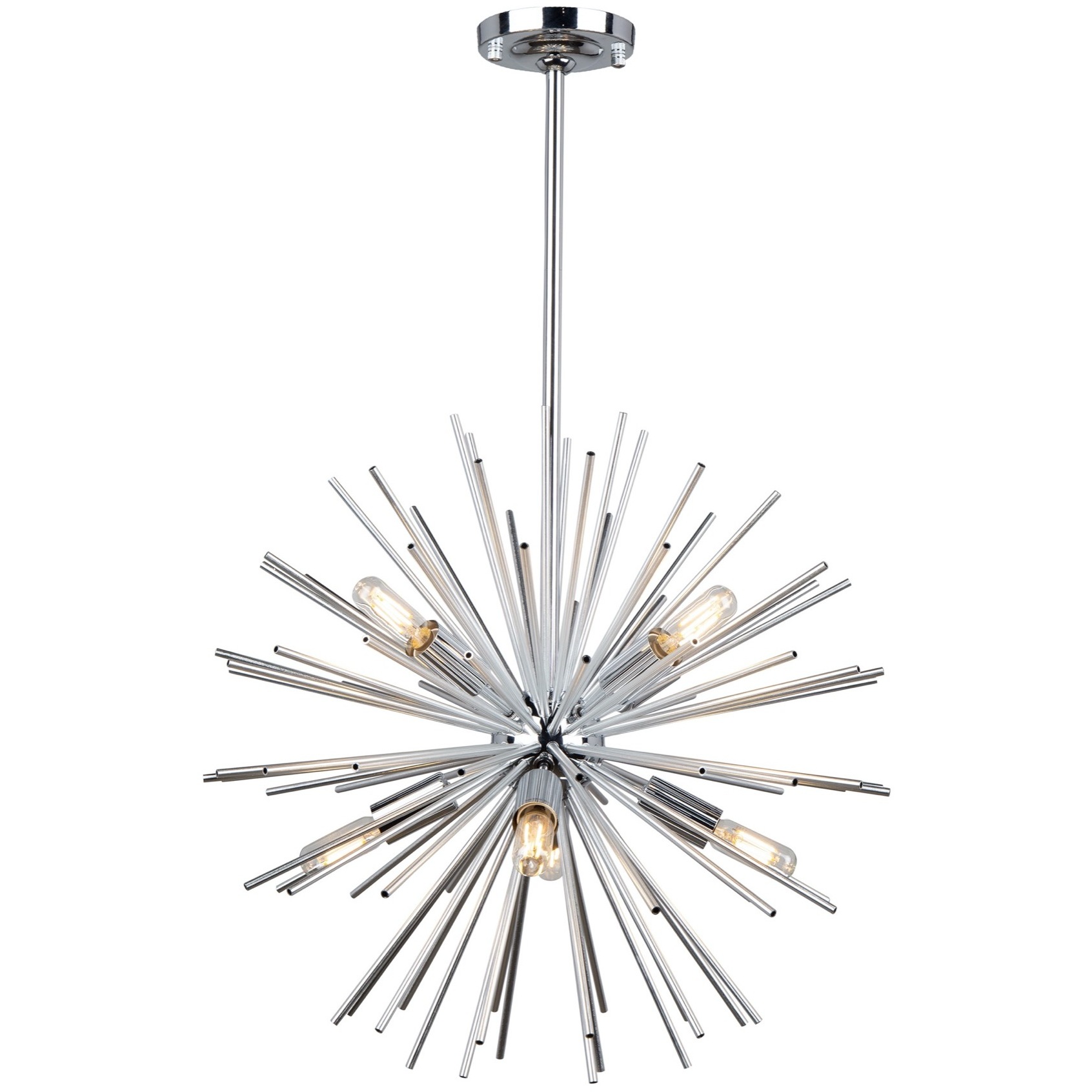 Sunburst LED 19 inch Chrome Chandelier Ceiling Light
